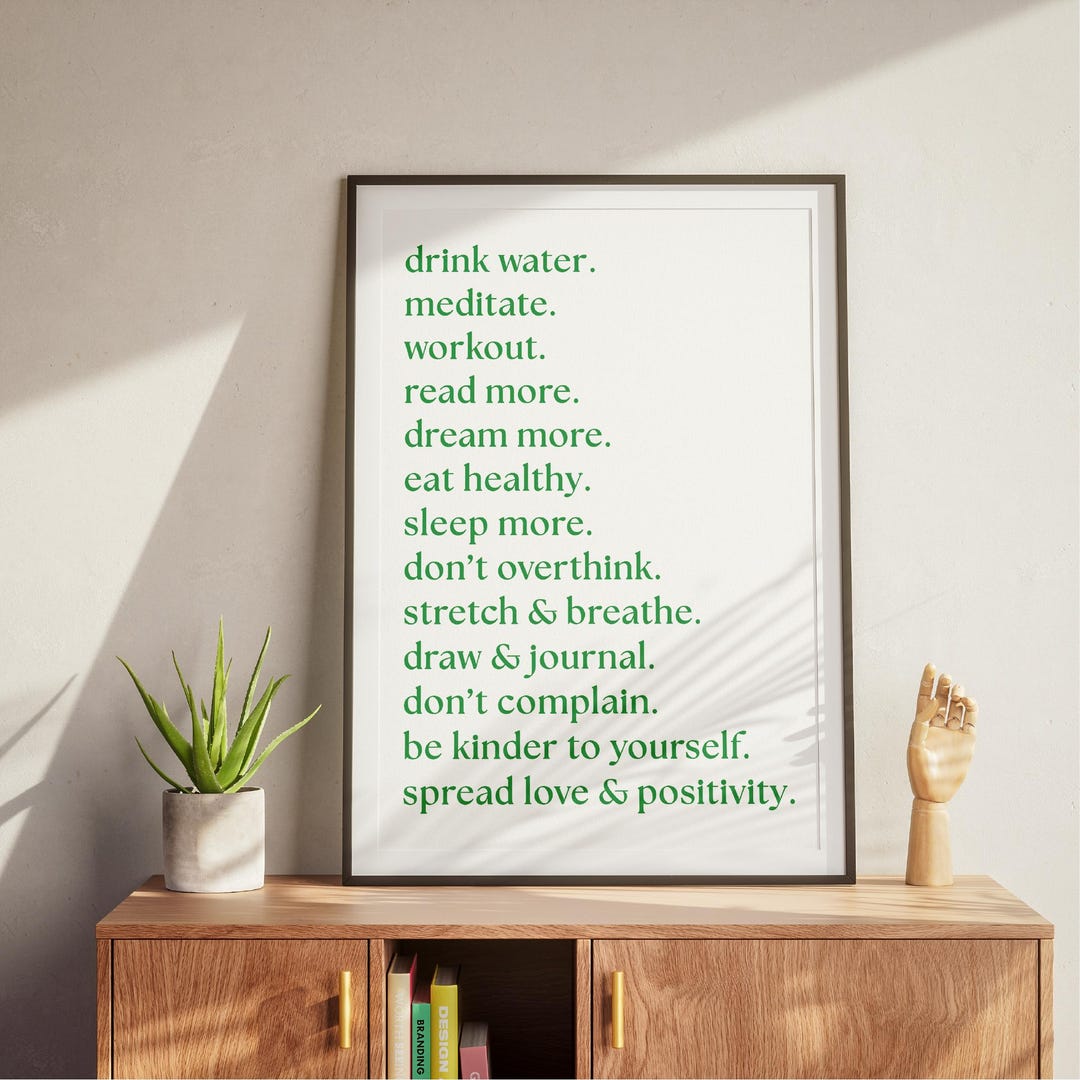 Daily Reminder Poster | Self Care Printable Wall Art | Positive ...