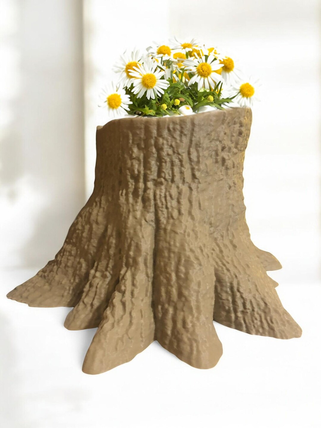 Tree Stump Flower Pot, Rustic Planter, Indoor, Outdoor Plants ...
