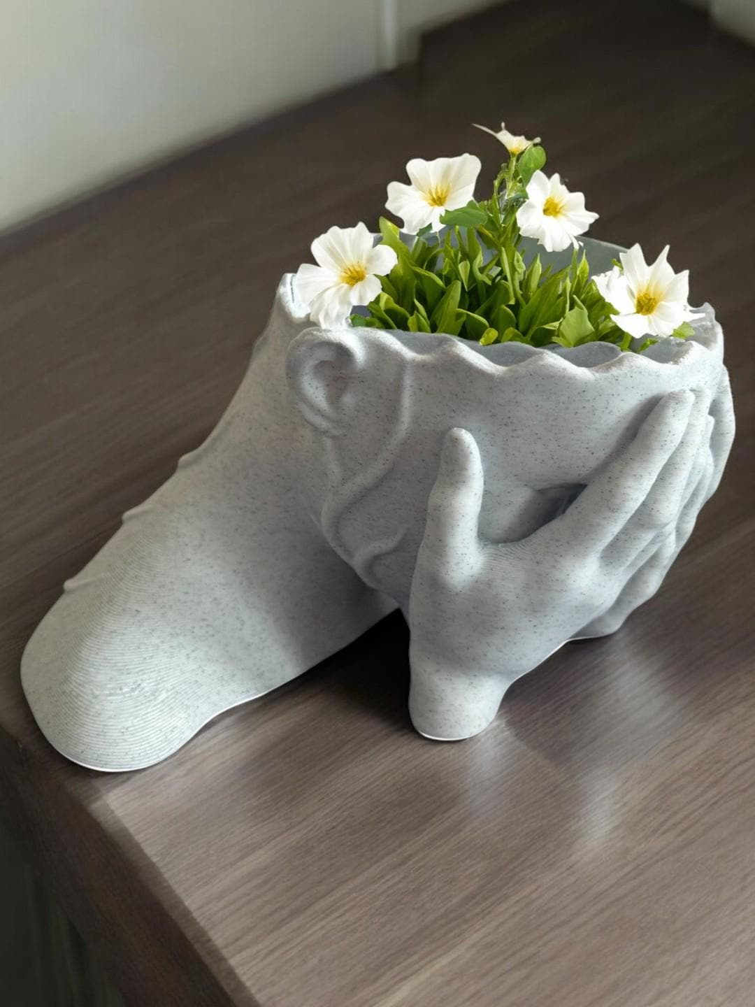 Crying Figure Flower Pot, Emotional Sculpture Planter, Indoor Plants ...