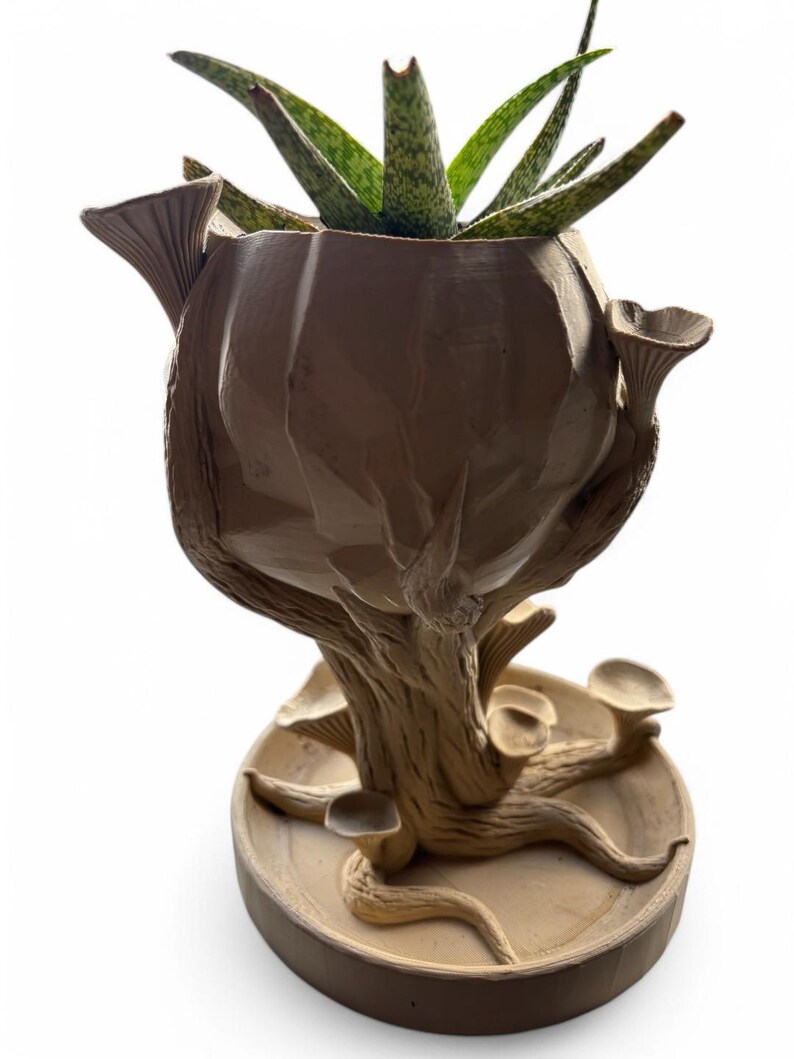 Mushroom Vase Planter Goblet, Unique Flower Pot Chalice, Sprouting ...