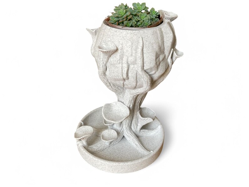 Mushroom Vase Planter Goblet, Unique Flower Pot Chalice, Sprouting ...