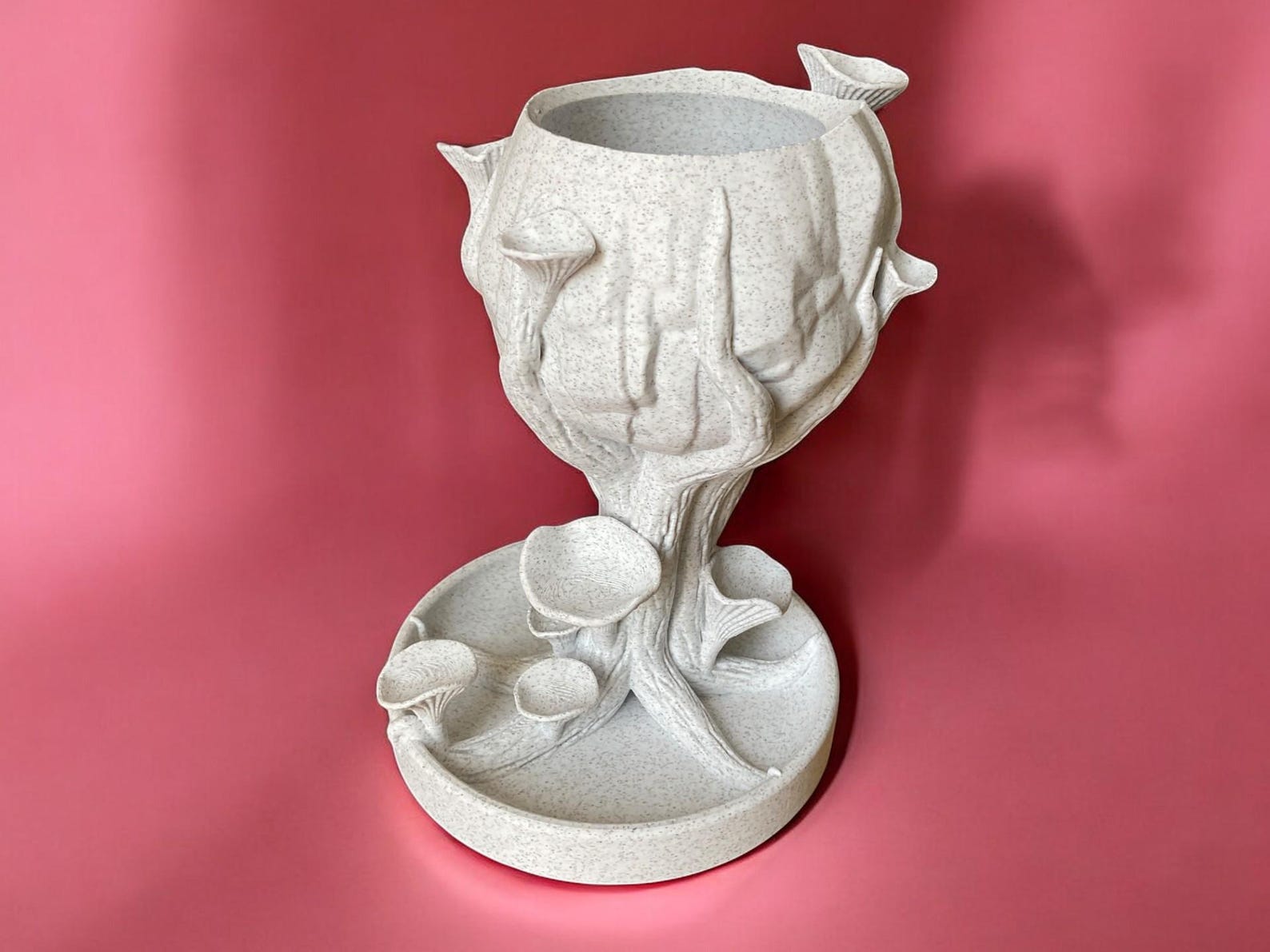 Mushroom Vase Planter Goblet, Unique Flower Pot Chalice, Sprouting ...