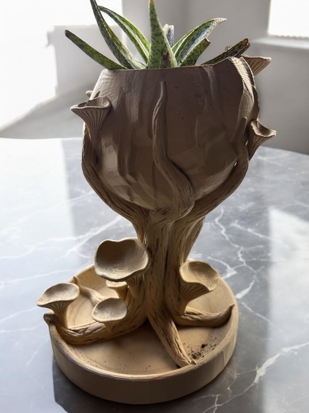 Mushroom Vase Planter Goblet, Unique Flower Pot Chalice, Sprouting ...