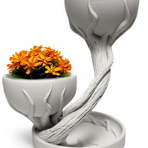 Double Tree Branch Flower Pot, Unique Planter, Two Branch Cups ...