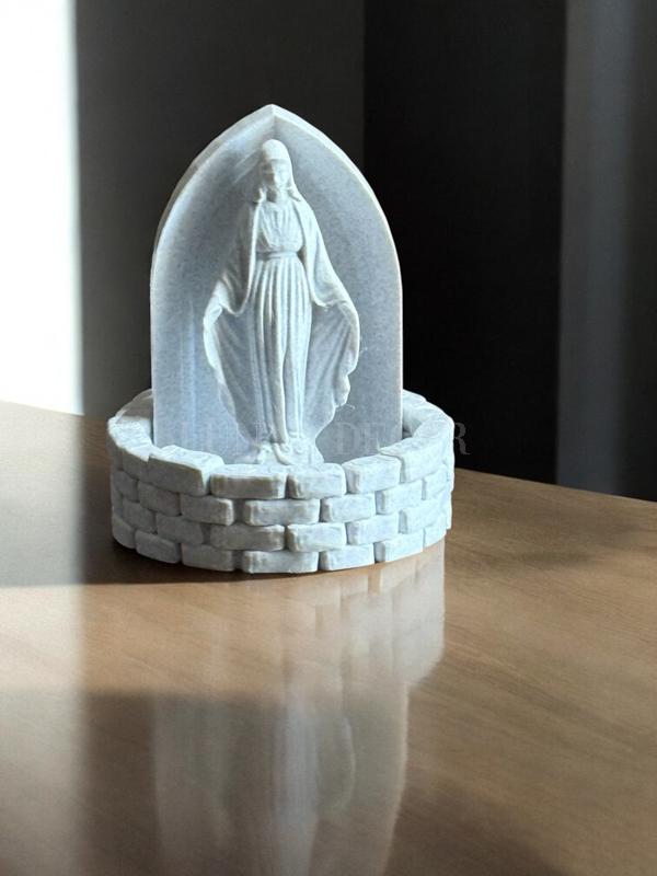 Virgin Mary Fountain Rosary Holder, Church Decor, Virgencita Altar Tray ...