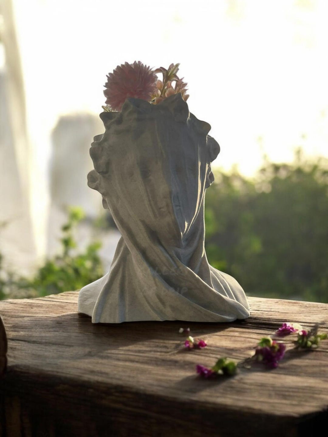 Veiled Lady Planter: Woman Face Flower Pot for Succulents, Cacti, Air ...