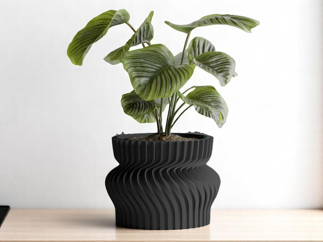 Boho Twist Modern Planter, Wavy Minimalist Design, Indoor, Outdoor ...