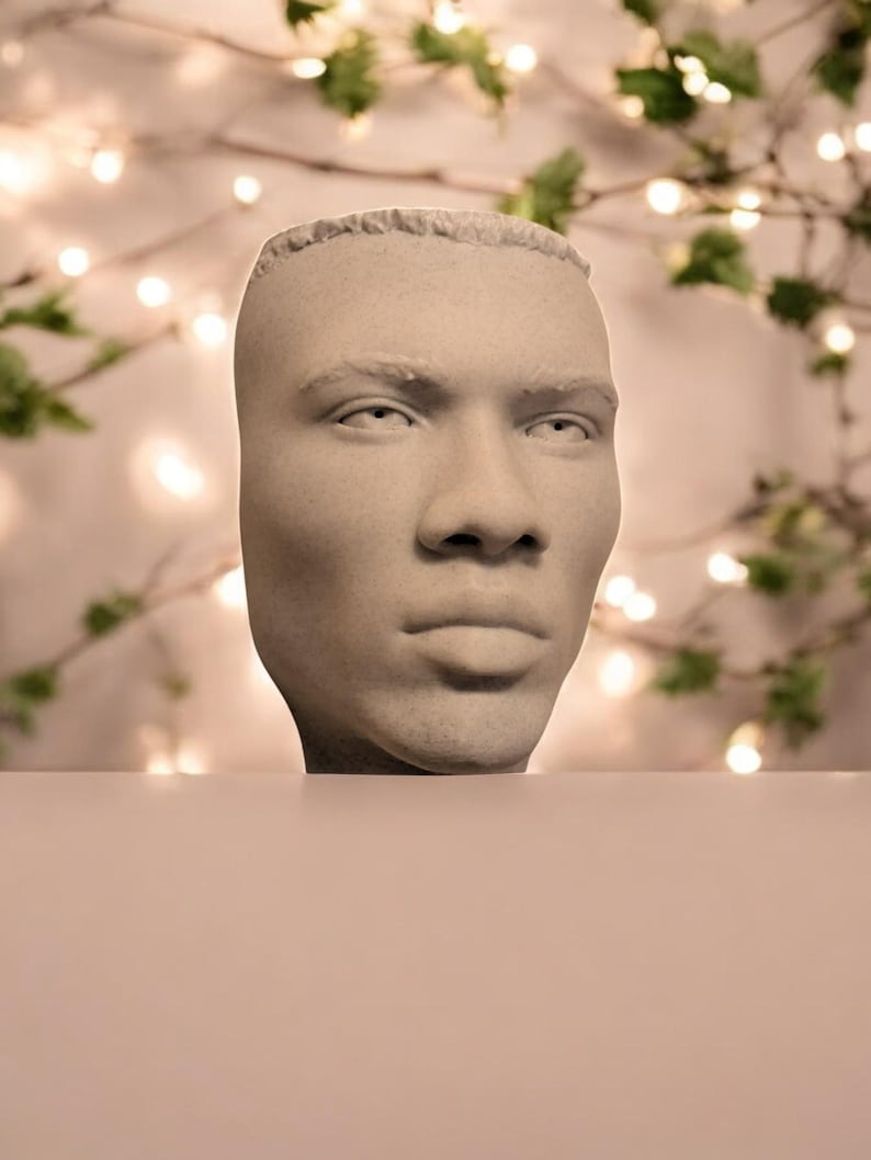 African Wall Face Planter, Black Man Flower Pot, Hanging Garden Decor ...