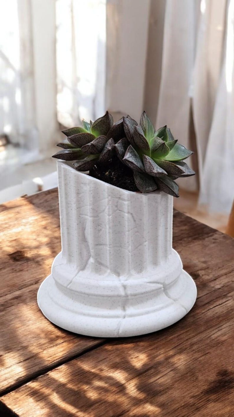 Greek Pillar Flower Pot & Vase, Modern Multi-purpose Planter, Indoor ...