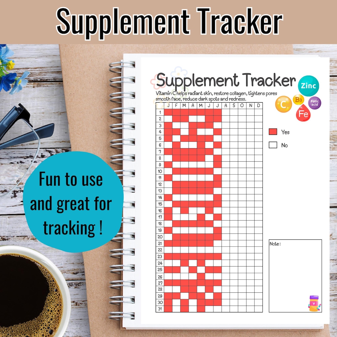 Printable Supplement Tracker: Pill & Health Schedule (A4/A5 PDF) - Etsy