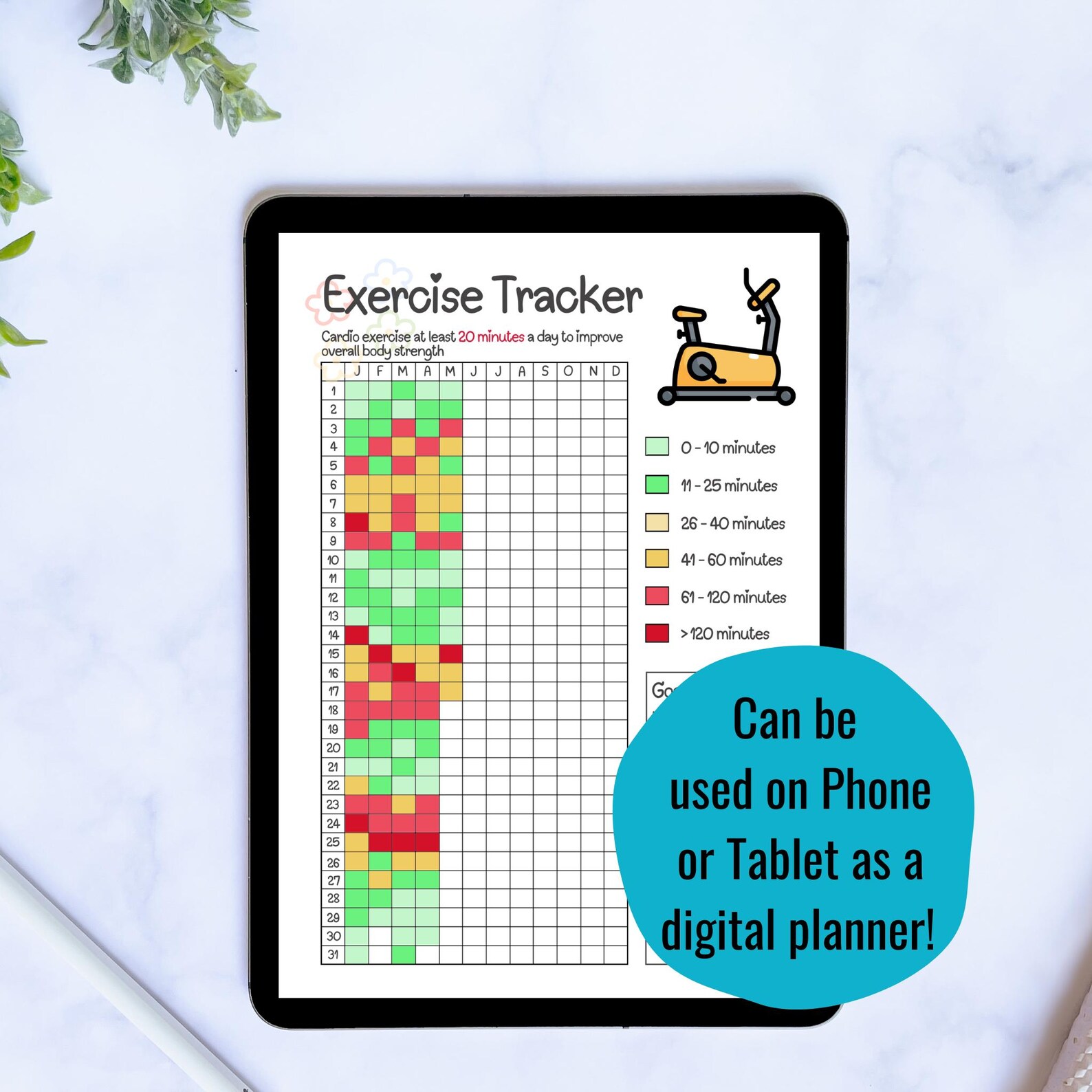 Exercise Tracker, Exercise Time Tracker, Cardio Tracker, Workout ...