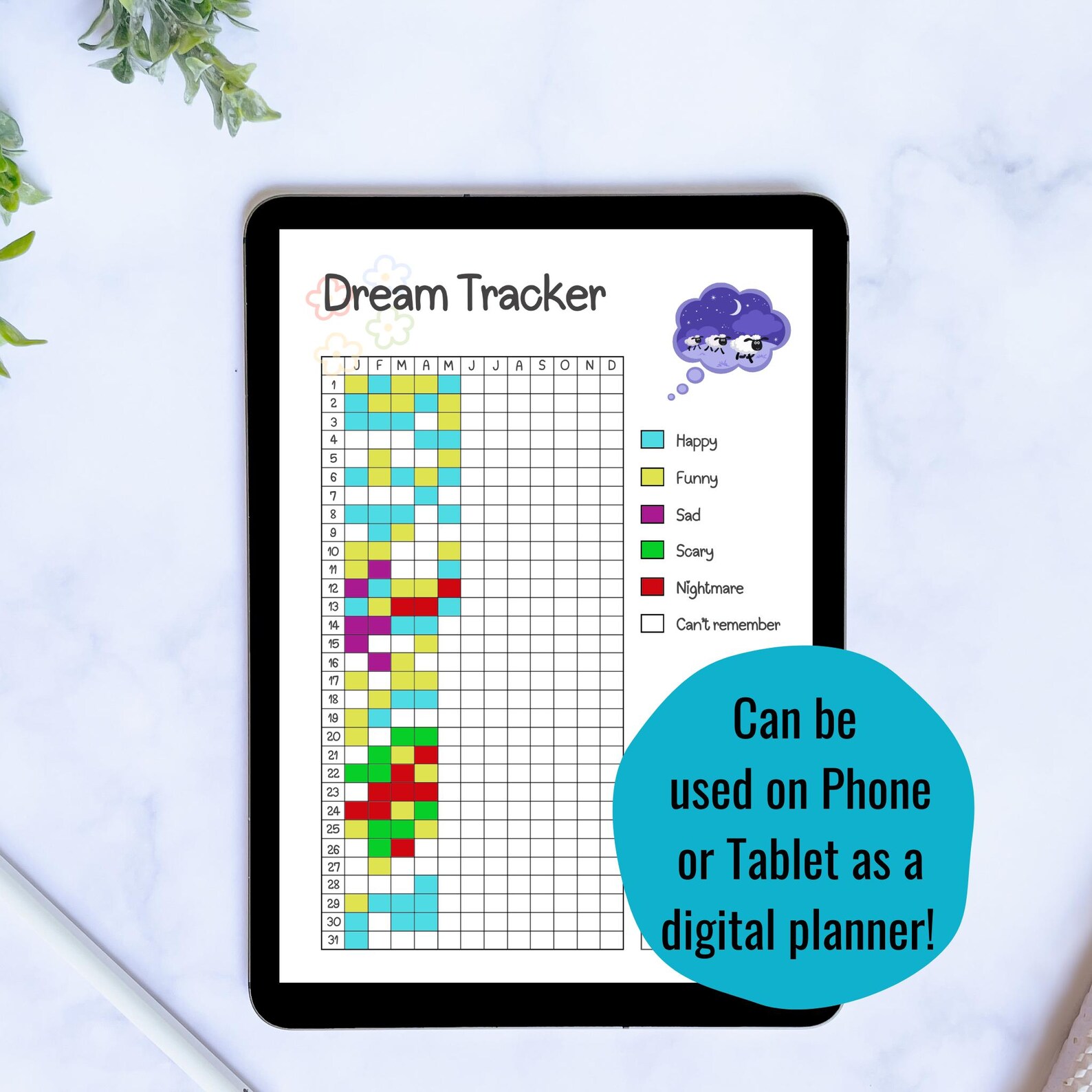Dream Tracker, Sleep Tracker, Printable Planner Page, Dream Log, Dream ...