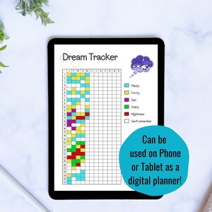 Dream Tracker, Sleep Tracker, Printable Planner Page, Dream Log, Dream ...