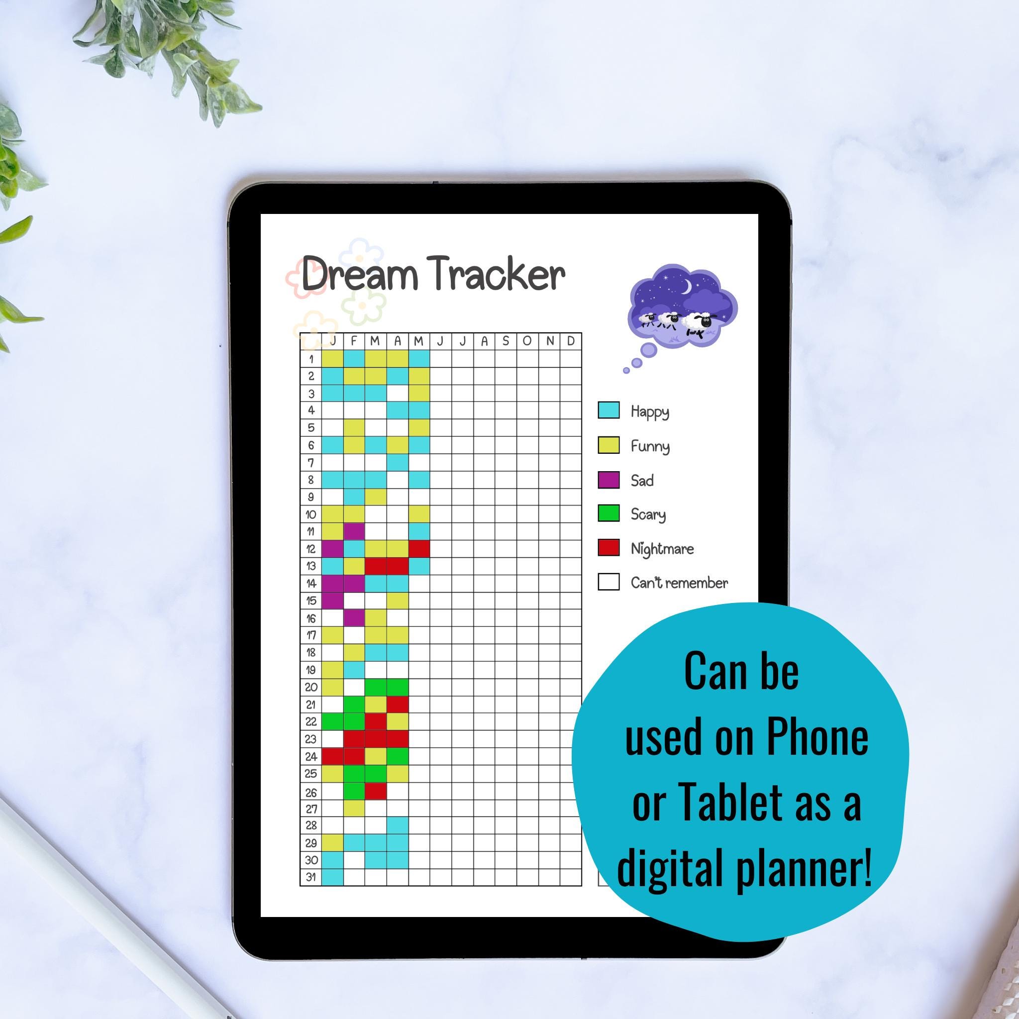 Dream Tracker, Sleep Tracker, Printable Planner Page, Dream Log, Dream ...