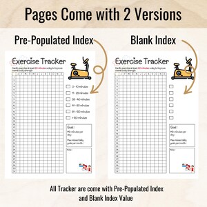 Exercise Time Tracker: Printable Workout Progress, Cardio Log, Exercise ...