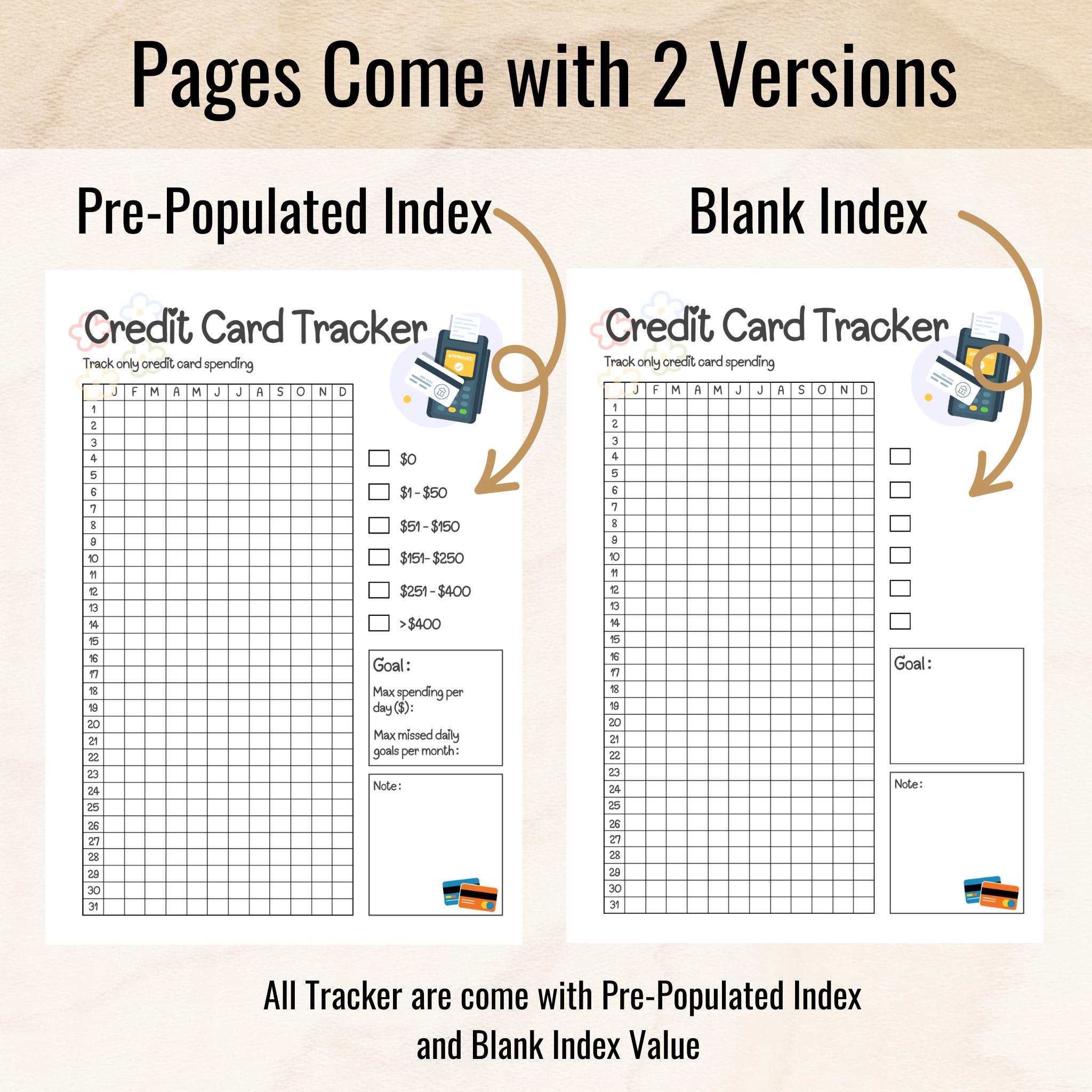 Credit Card Spending Tracker: Printable Financial Planner, Expense Log ...