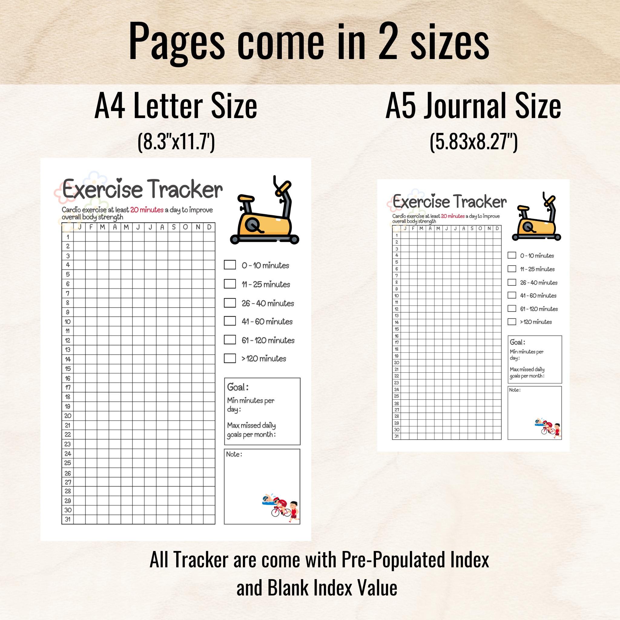 Exercise Tracker, Exercise Time Tracker, Cardio Tracker, Workout ...