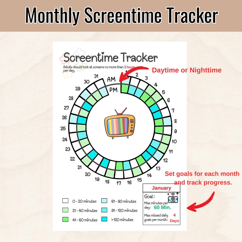 Monthly Screentime Tracker, Phone Usage Tracker, Series Tracker ...