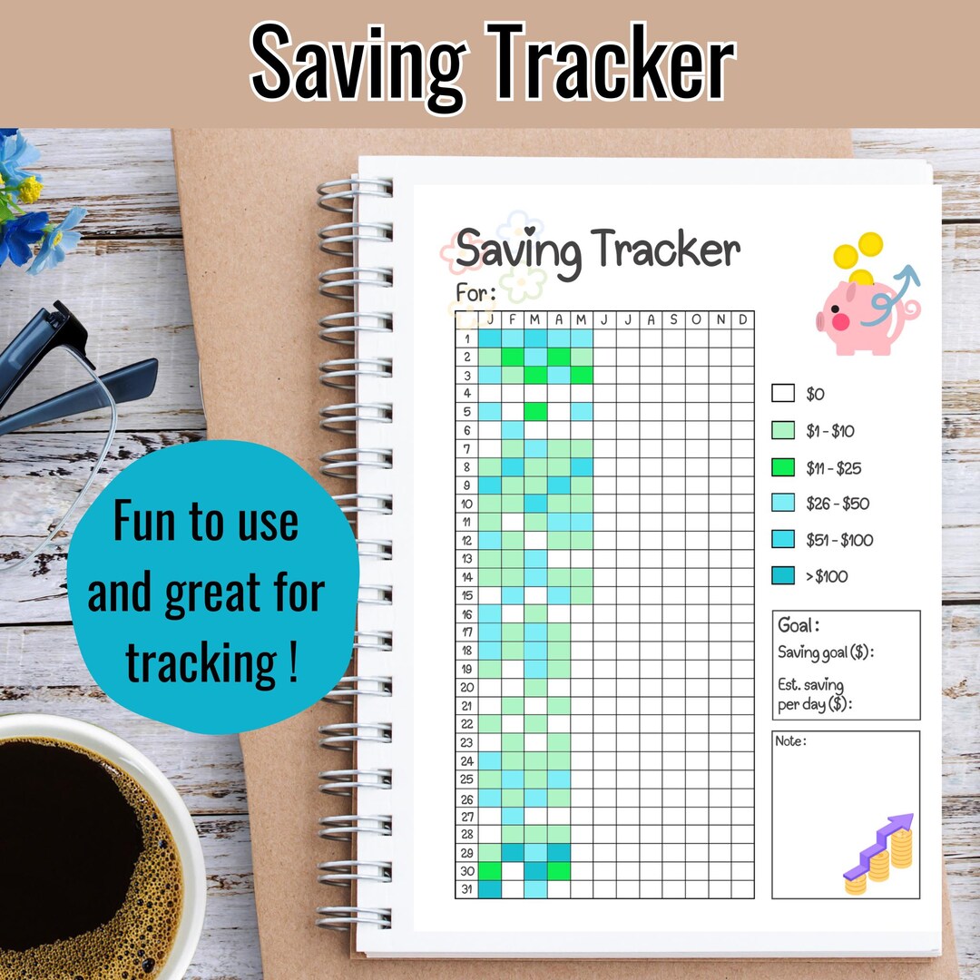 Saving Tracker: Printable Financial Goal Planner, Cash Management ...