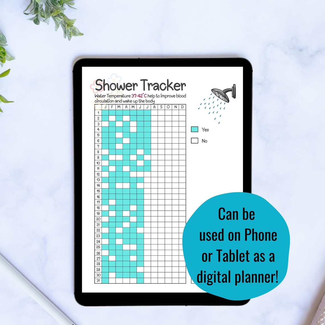 Shower Tracker: Printable Hygiene Routine Log, Health Journal Sheet ...