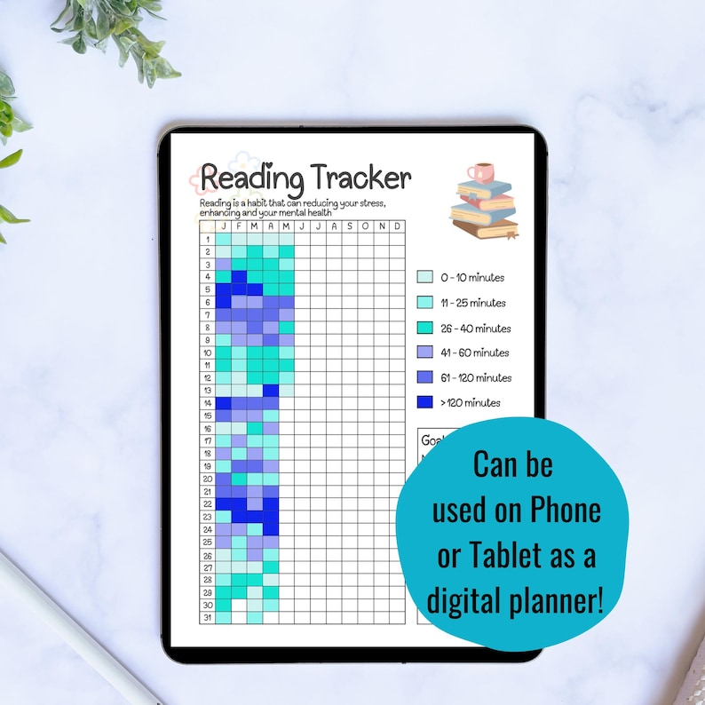 Reading Tracker: Printable Reading Log, Time Management Journal - Etsy