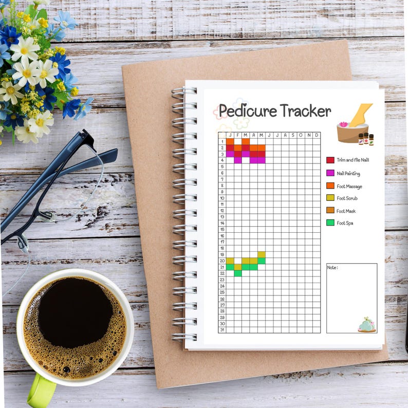 Pedicure Tracker Printable: Foot Care Planner (A4, A5 PDF) - Etsy