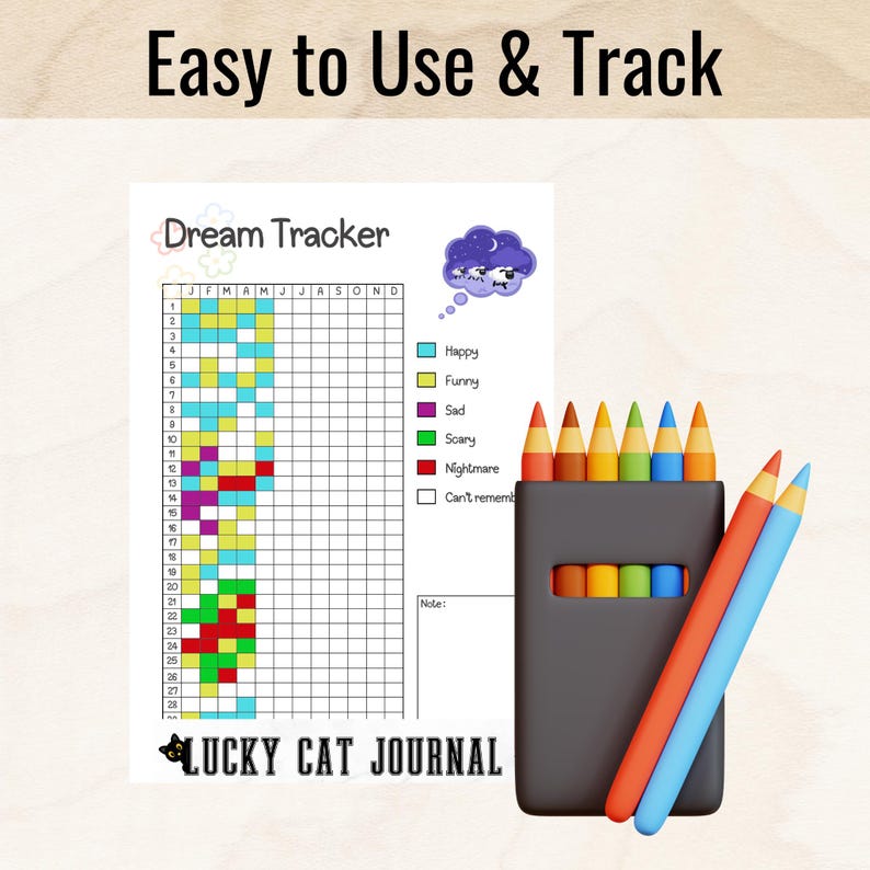 Dream Tracker, Sleep Tracker, Printable Planner Page, Dream Log, Dream ...