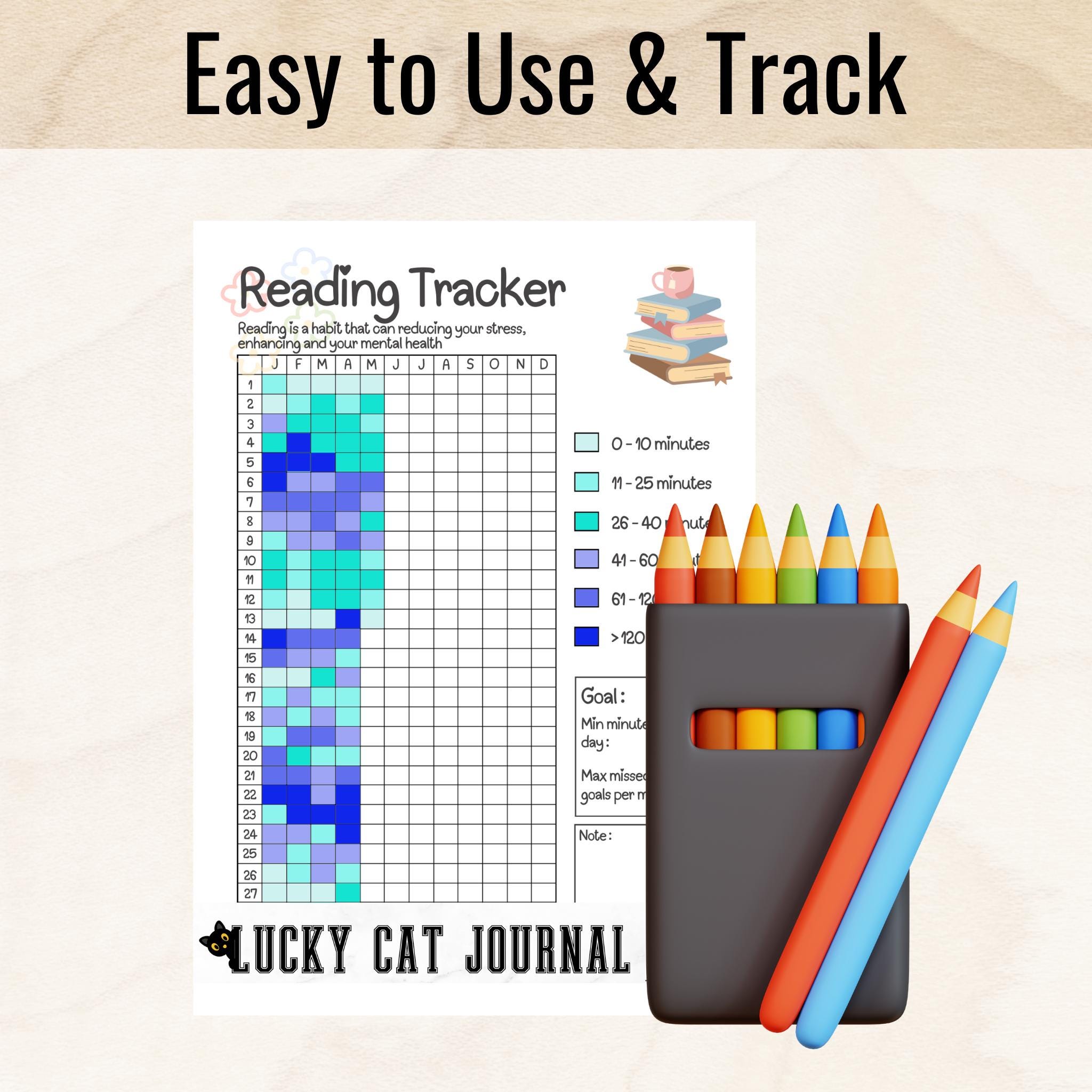 Reading Tracker: Printable Reading Log, Time Management Journal - Etsy