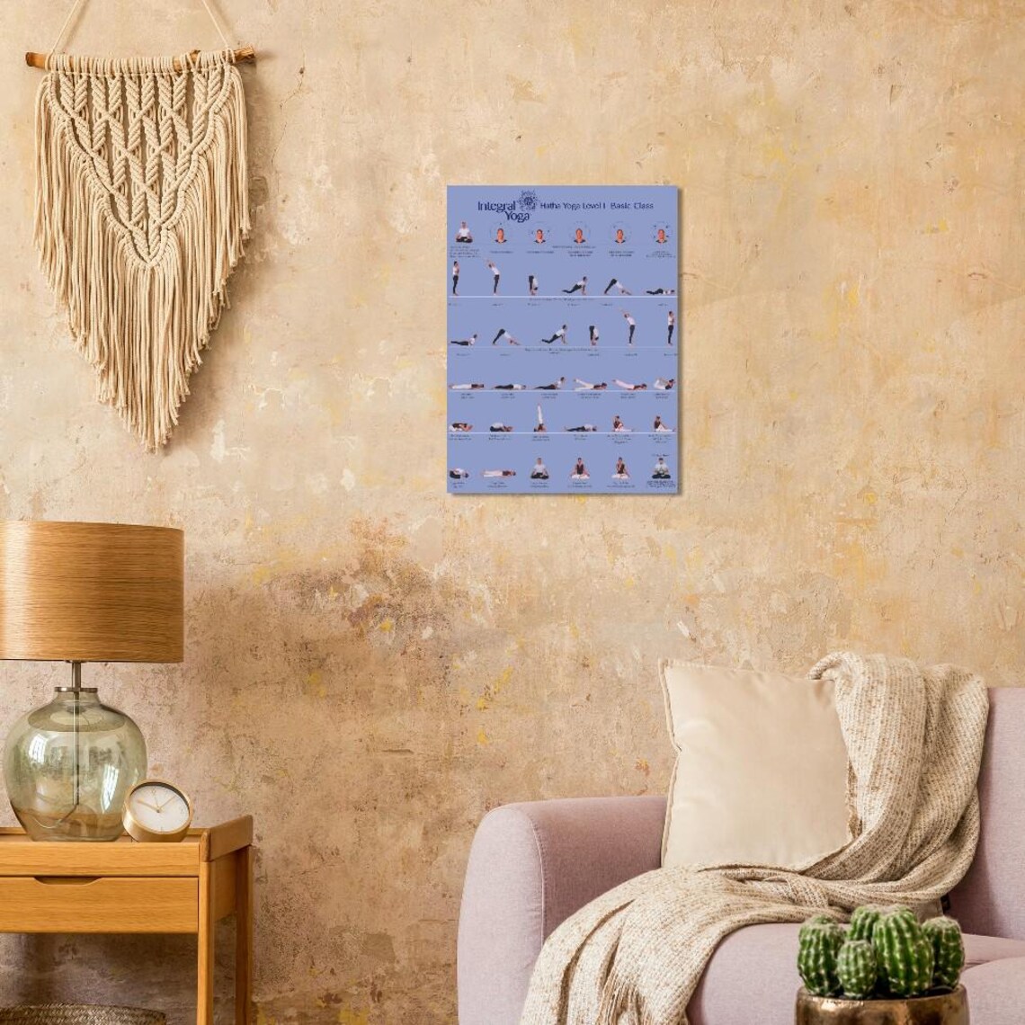 Integral Yoga Hatha Level 1 Asana Chart - Gallery Art Panel - Etsy