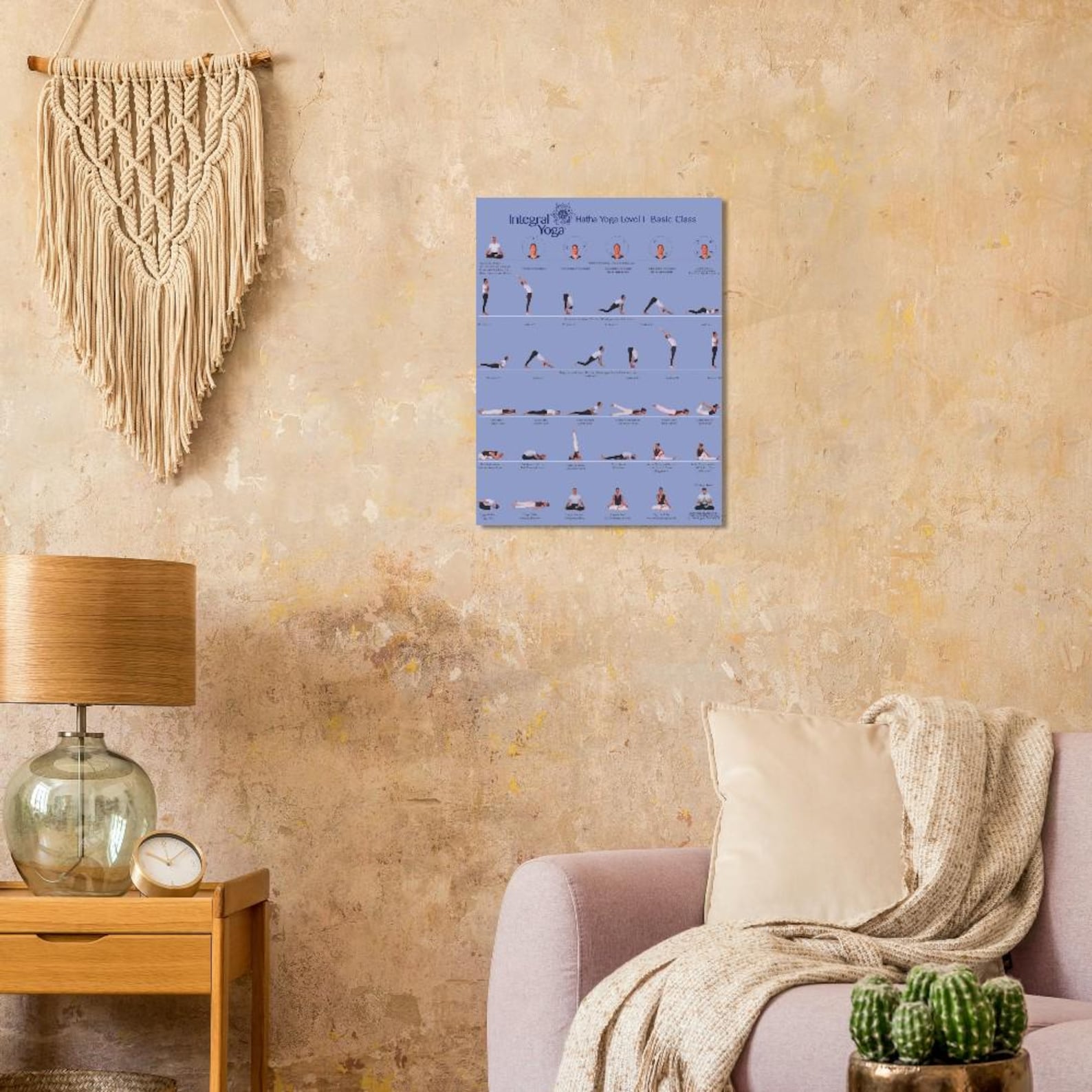 Integral Yoga Hatha Level 1 Asana Chart - Gallery Art Panel - Etsy