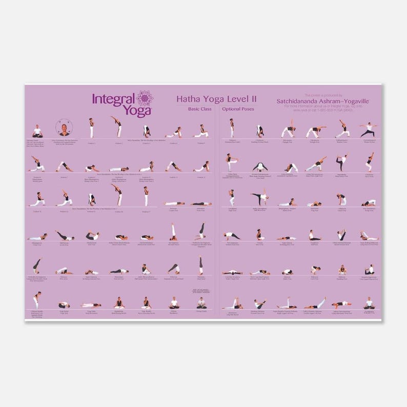 Integral Yoga Hatha Level II Asana Chart - Gallery Art Panel - Etsy