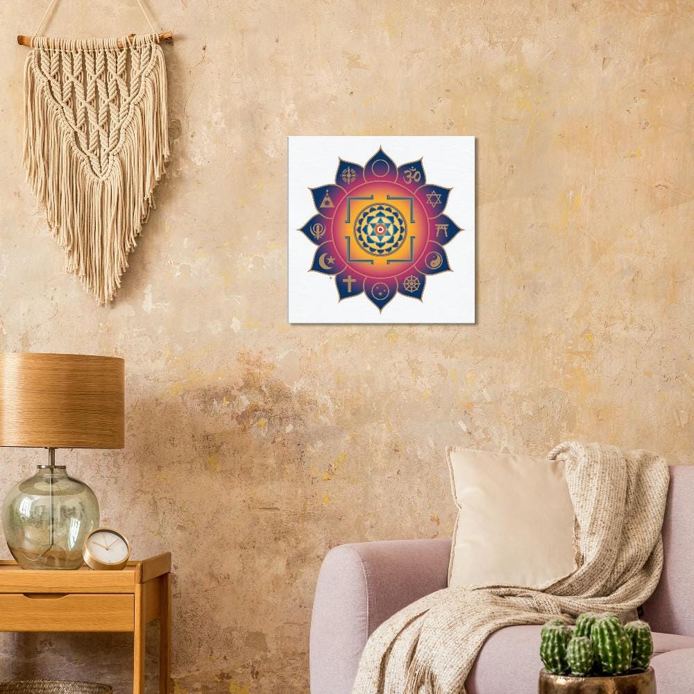 Integral Yoga All Faiths Yantra on Canvas - Etsy