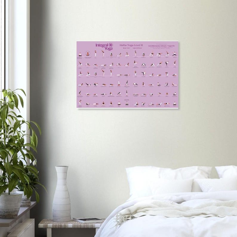 Integral Yoga Hatha Level II Asana Chart - Gallery Art Panel - Etsy