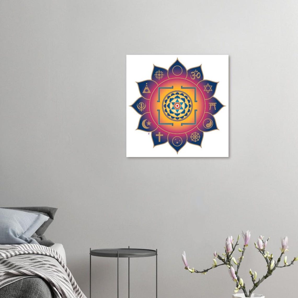 Integral Yoga All Faiths Yantra on Gallery Art Panel - Etsy