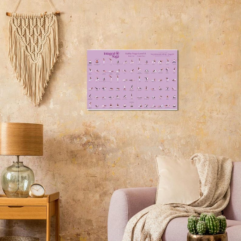 Integral Yoga Hatha Level II Asana Chart - Gallery Art Panel - Etsy