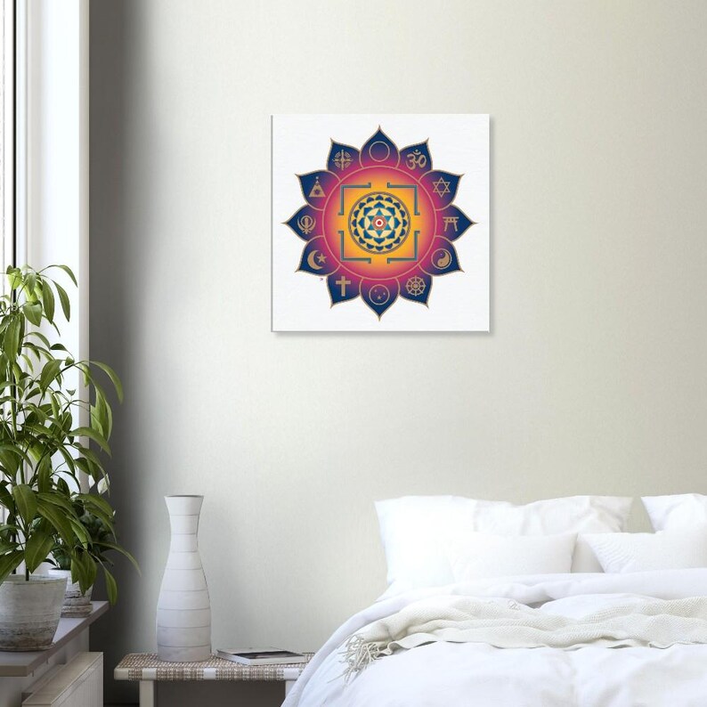 Integral Yoga All Faiths Yantra on Canvas - Etsy