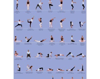 Integral Yoga Hatha Level II Asana Chart - Gallery Art Panel - Etsy