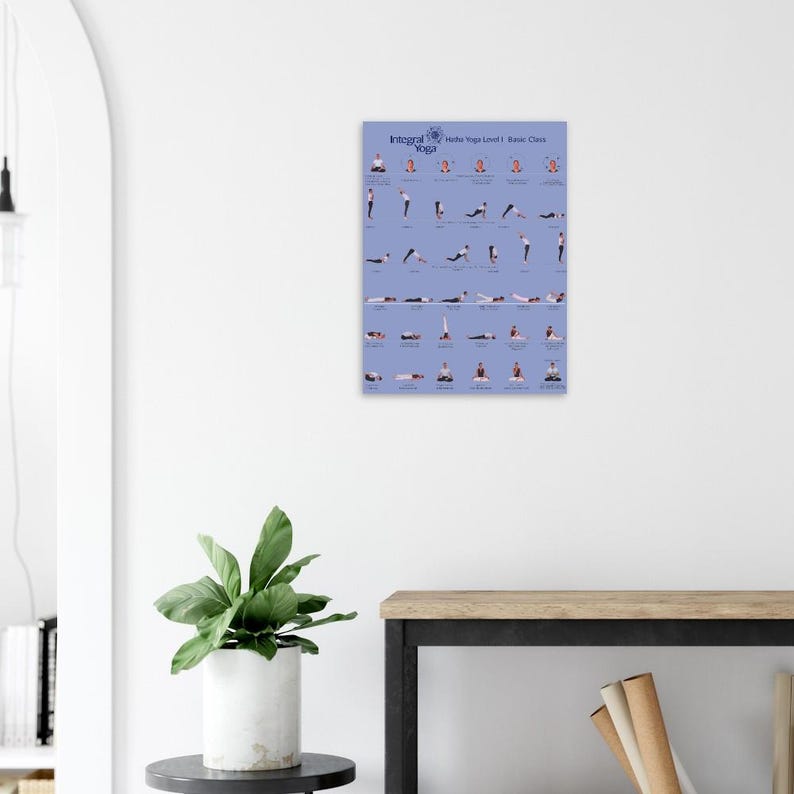Integral Yoga Hatha Level 1 Asana Chart - Gallery Art Panel - Etsy