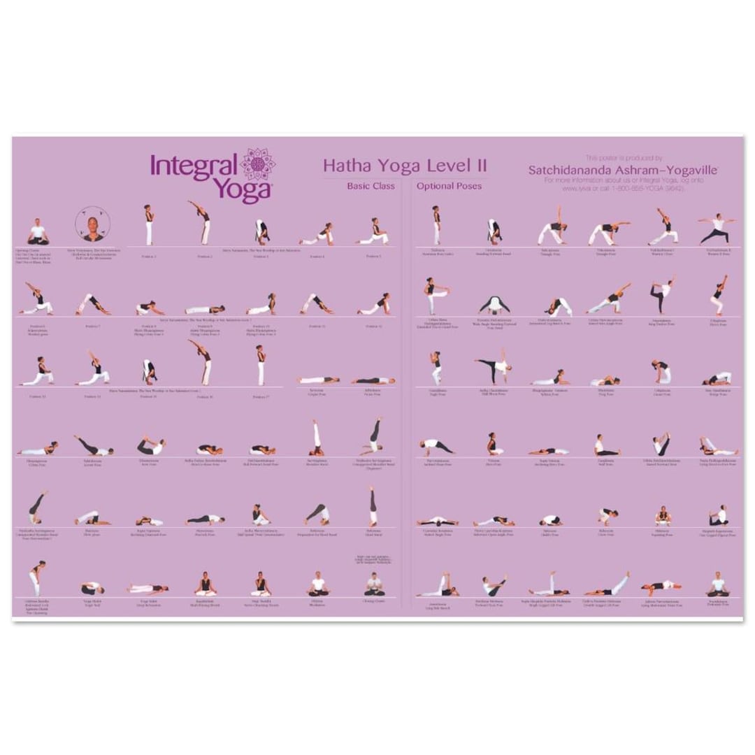 Integral Yoga Hatha Level II Asana Chart - Gallery Art Panel - Etsy