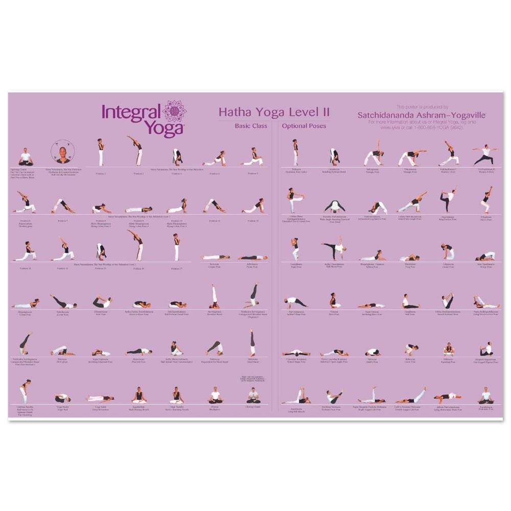 Integral Yoga Hatha Level II Asana Chart - Gallery Art Panel - Etsy