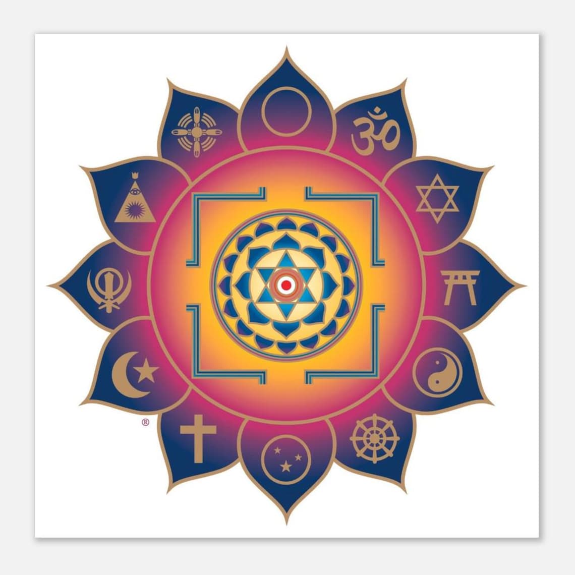 Integral Yoga All Faiths Yantra on Gallery Art Panel - Etsy