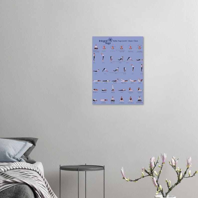 Integral Yoga Hatha Level 1 Asana Chart - Gallery Art Panel - Etsy
