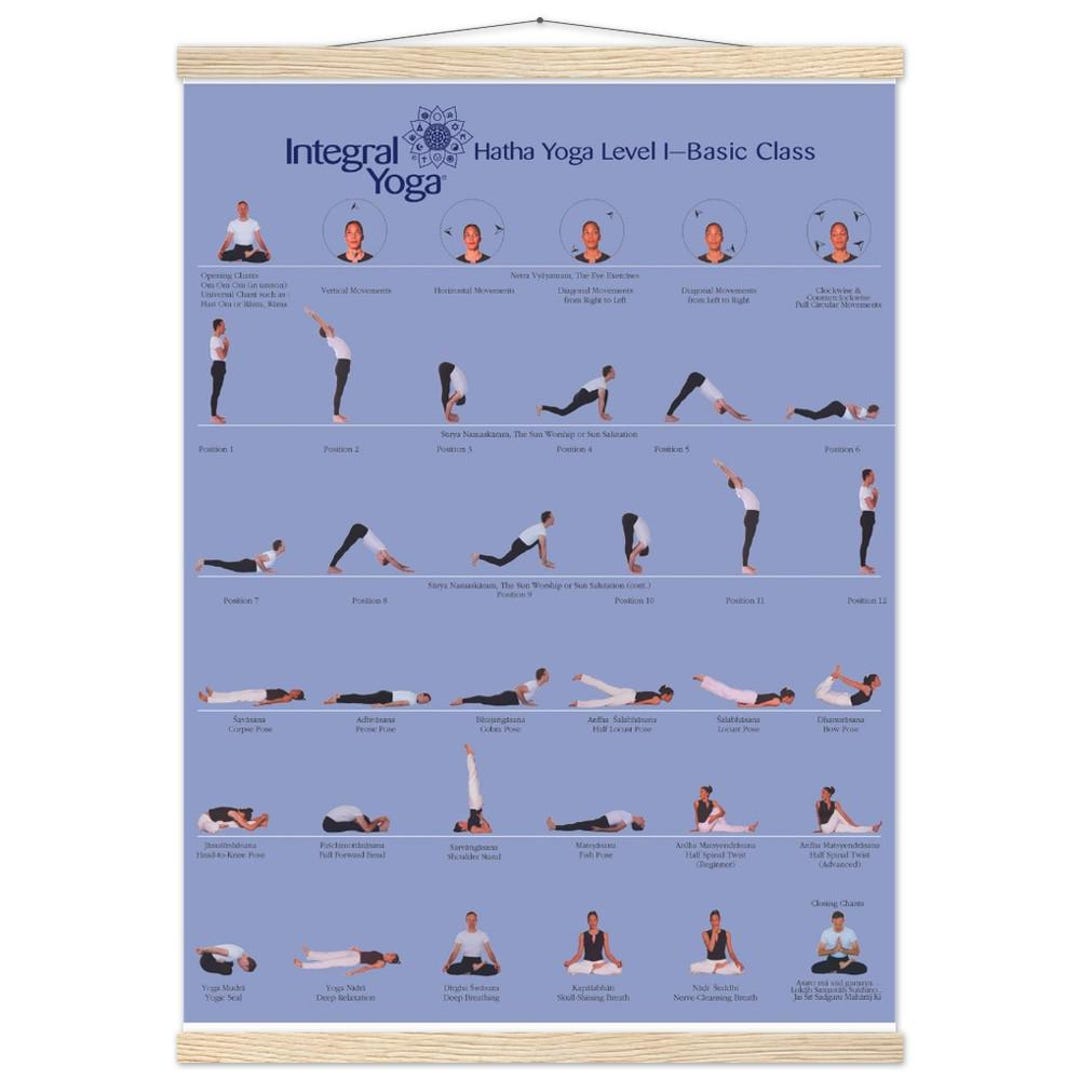 Integral Yoga Hatha Level 1 Asana Chart - Premium Matte Paper Poster ...