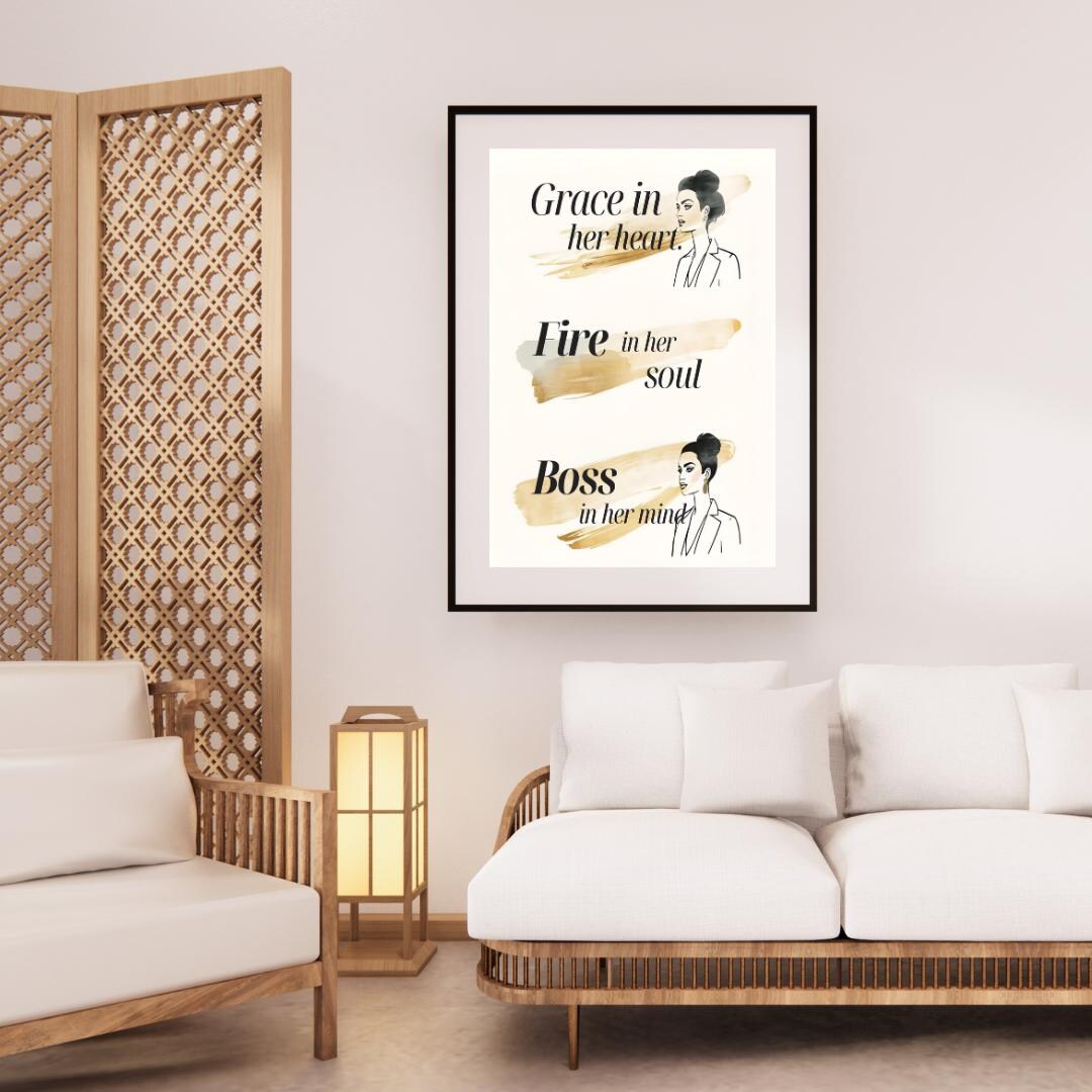Girl Boss Printable Poster, Gold Brush Strokes (digital Download) - Etsy UK