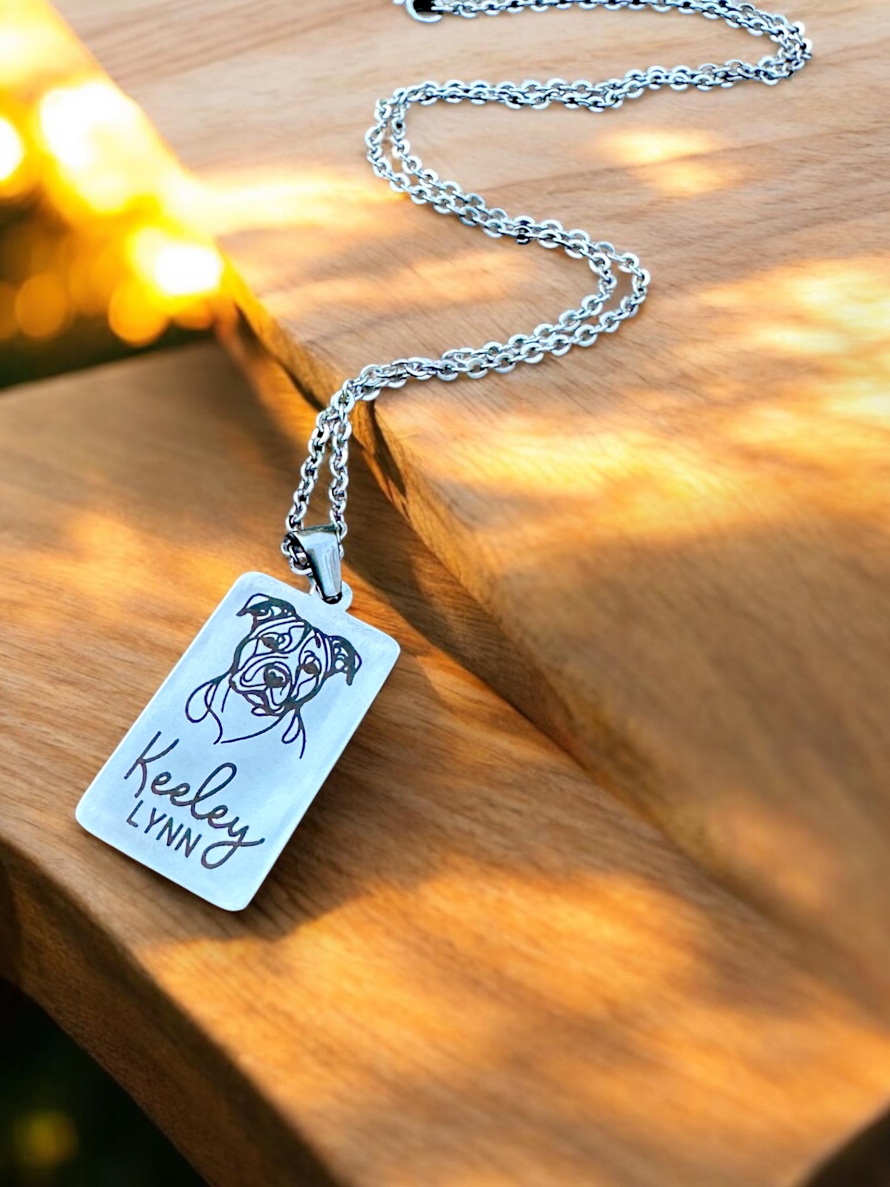 Custom Dog Breed Necklace | Personalized Engraved Pendant With Name - Etsy