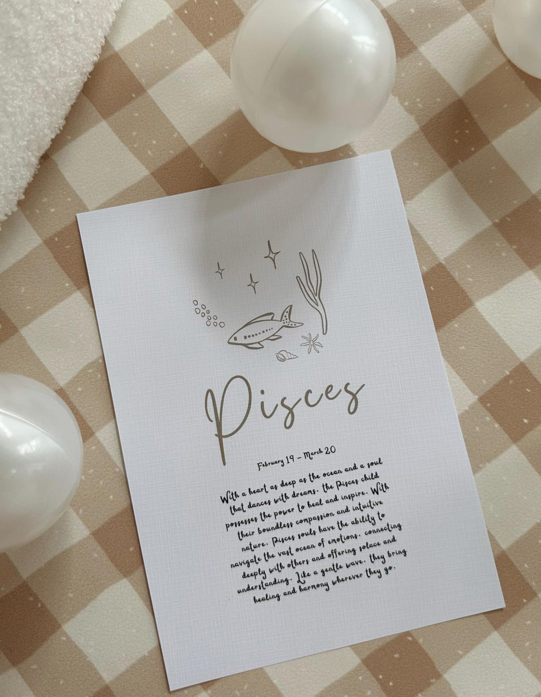 Pisces Child Star Sign Printed Artwork Pisces Star Sign Meaning Nursery ...