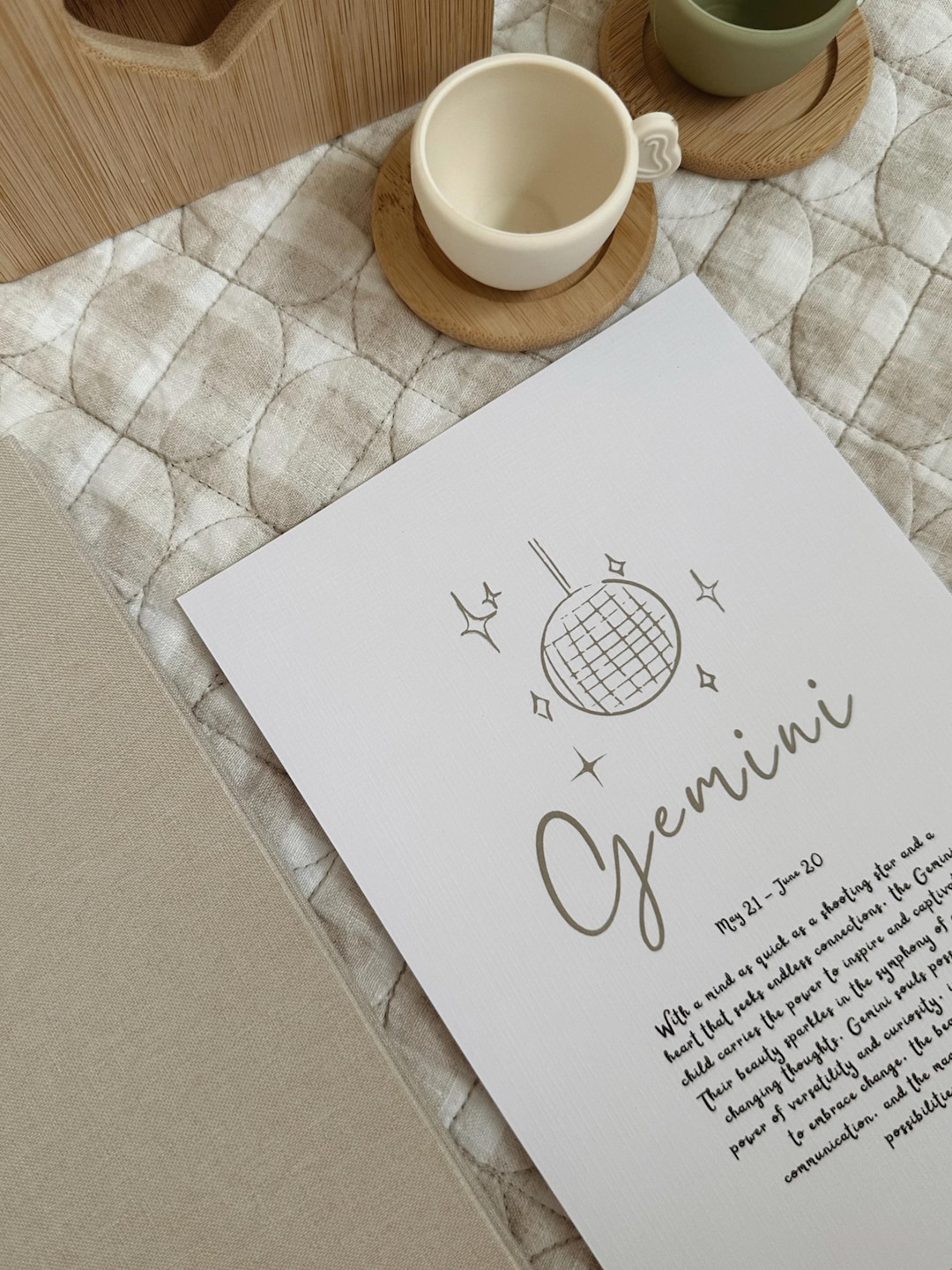 Gemini Child Star Sign A5 Printed Art Kids Nursery Wall Art Star Sign ...