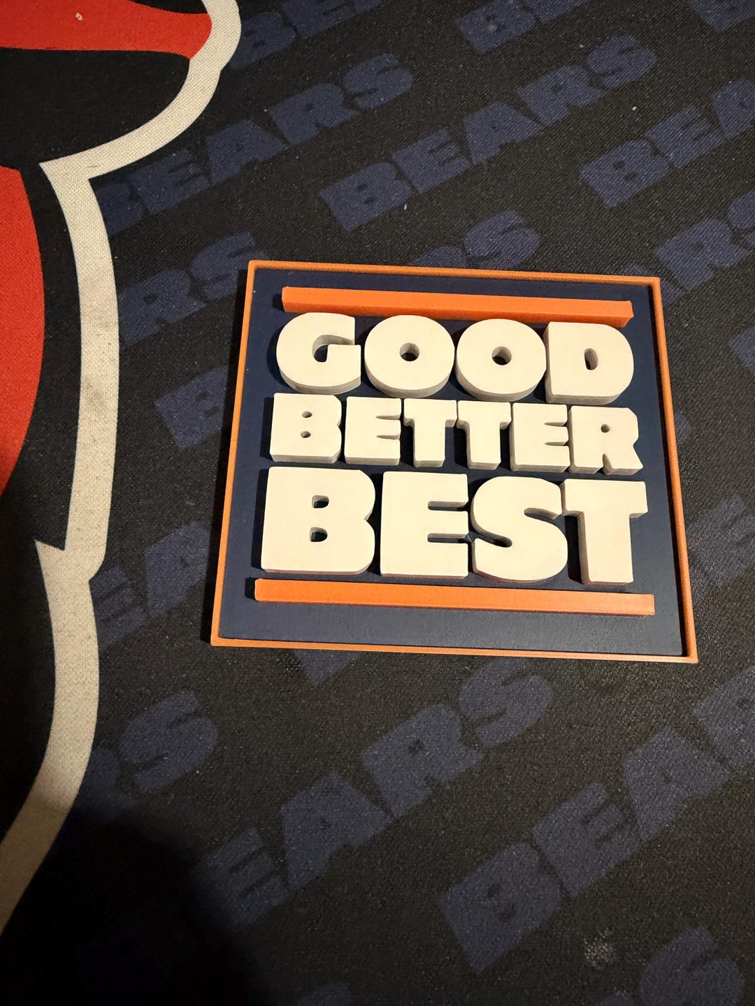 Chicago Bears Good Better Best Magnet | 3D Printed Fan Magnet | 3” X 3 ...