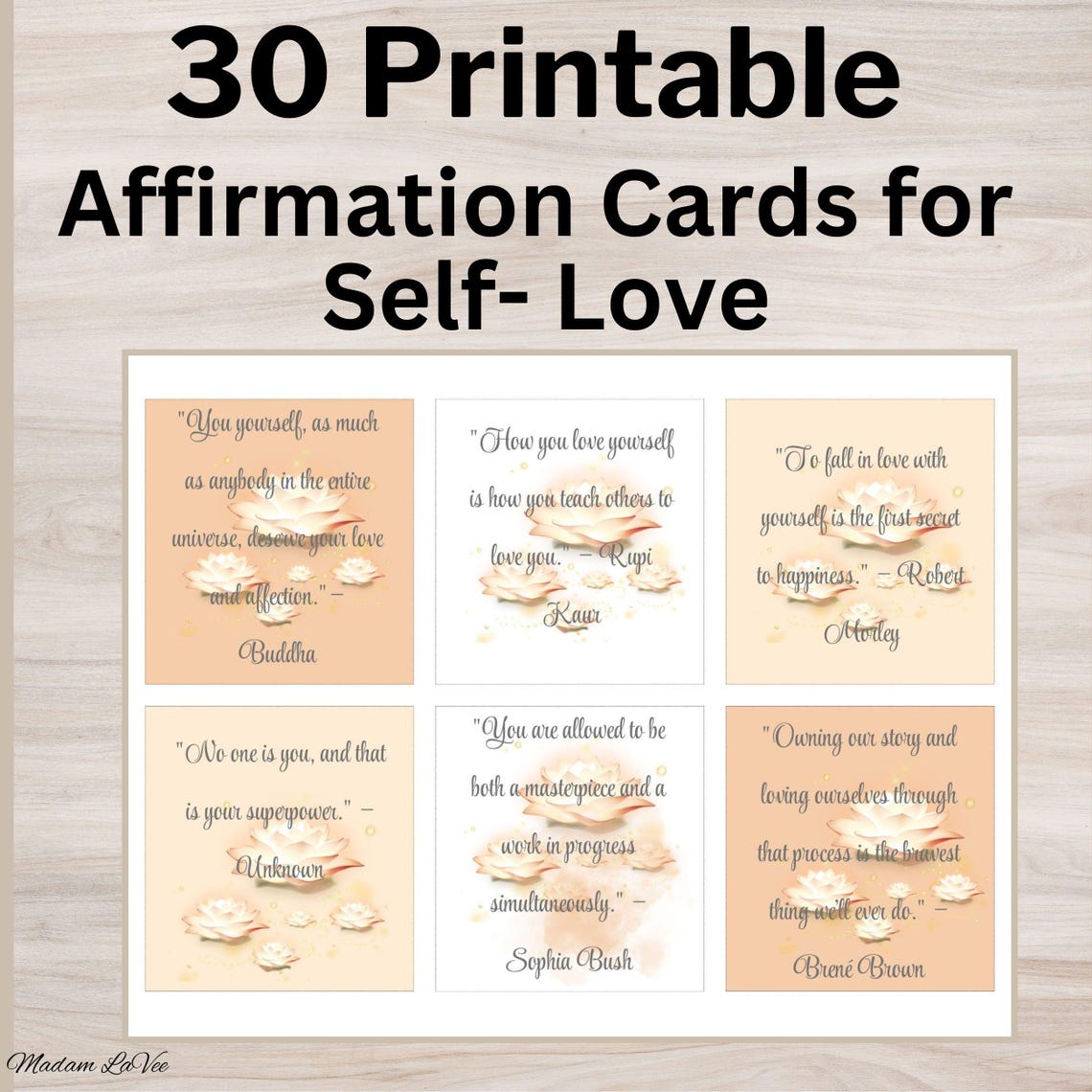 30 Printable Self-love Affirmation Cards Transform Your Mindset & Boost ...