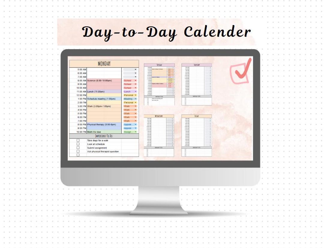 Day-to-day Template - Etsy